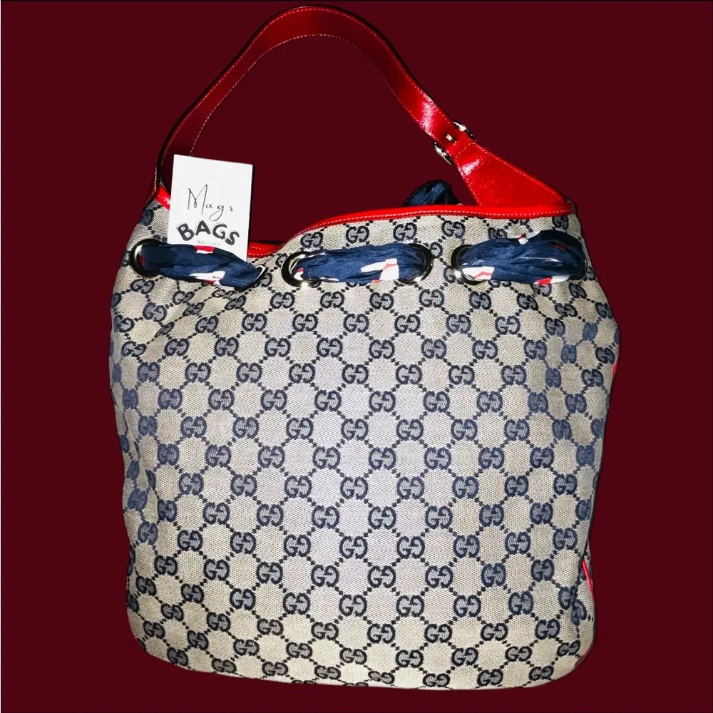 Gucci | Bags | Gucci Silk Scarf Positano Multicolour Monogram Canvas ...